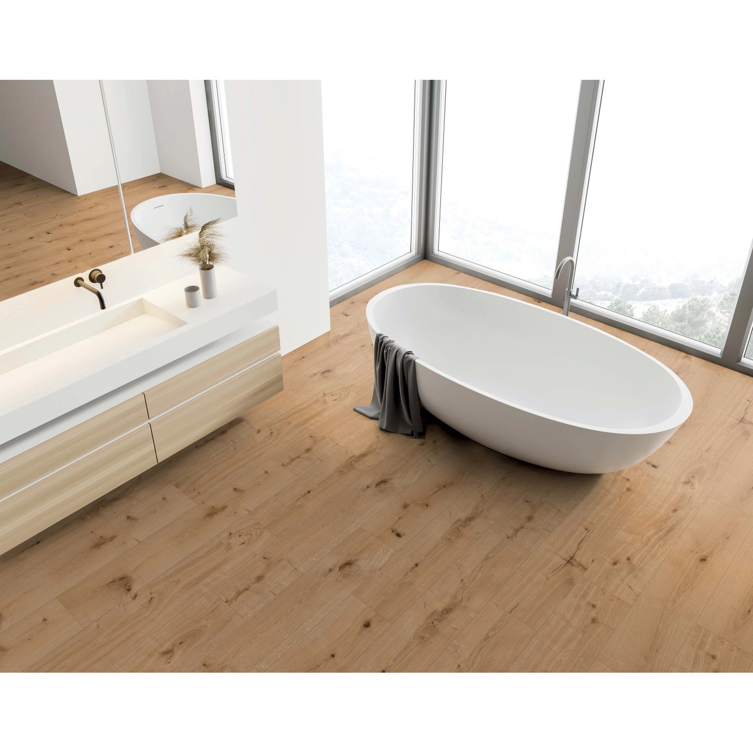 Pavimento SPC Oak Pisa Solid rovere scuro sp 5 mm 121,8x24,2 cm ...