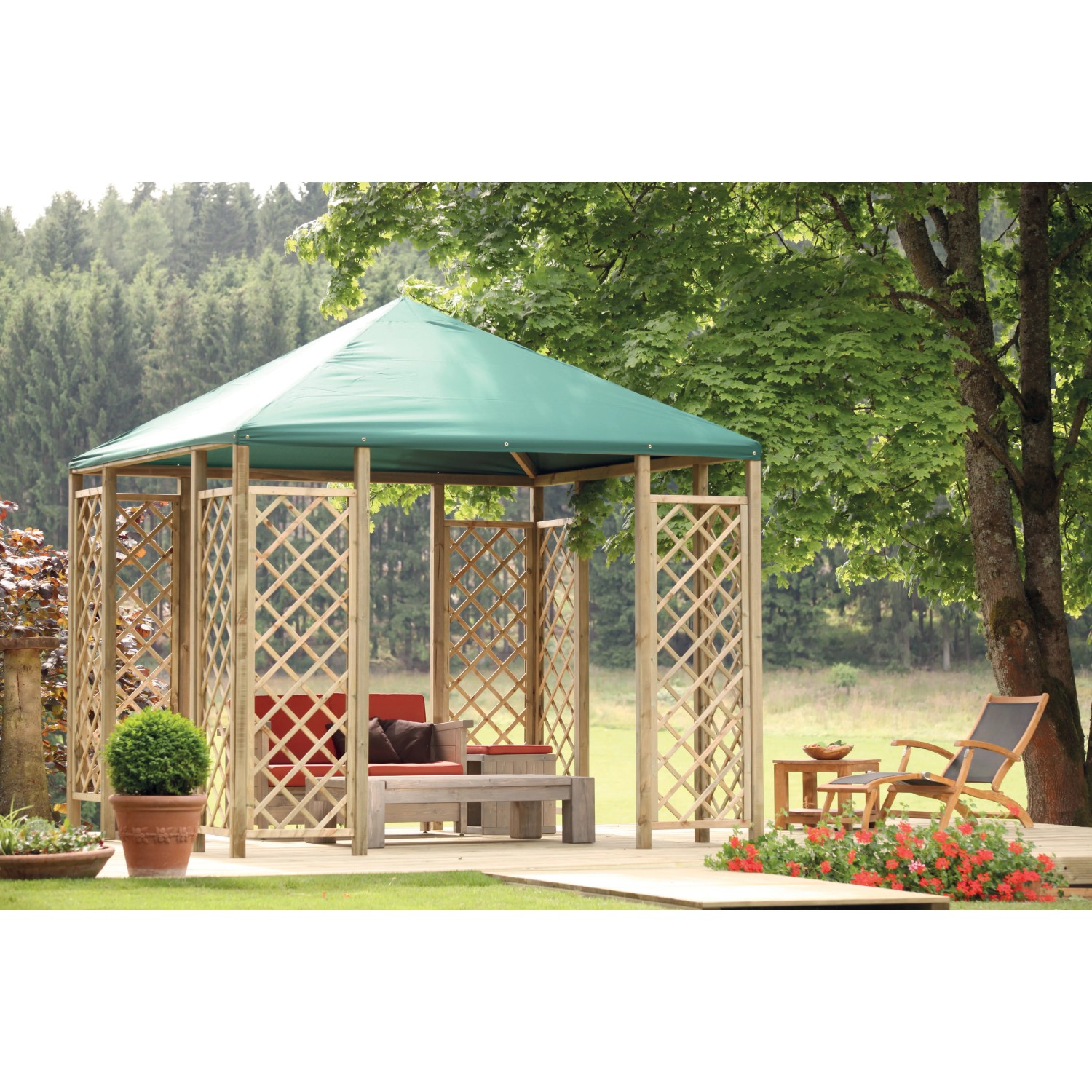 Gazebo in legno Pavilion Pia 300x300x300 cm acquista da OBI