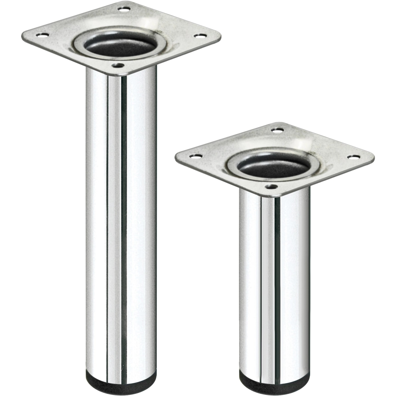 Gamba tonda in acciao per mobili cromo 40 cm x 6 cm x 6 cm | OBI