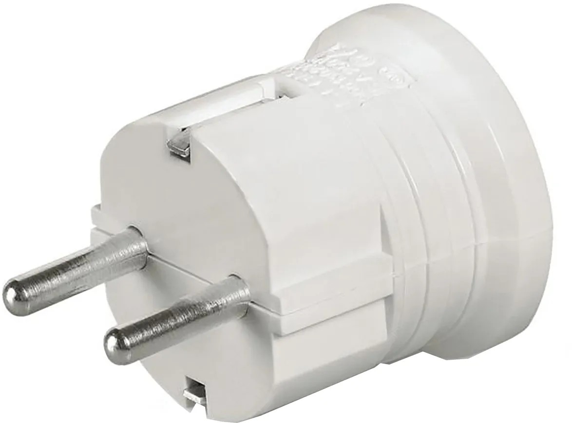 Spina stand.tedesco 16 A 2P+T (terra lat.) uscita cavo assiale bianca ...