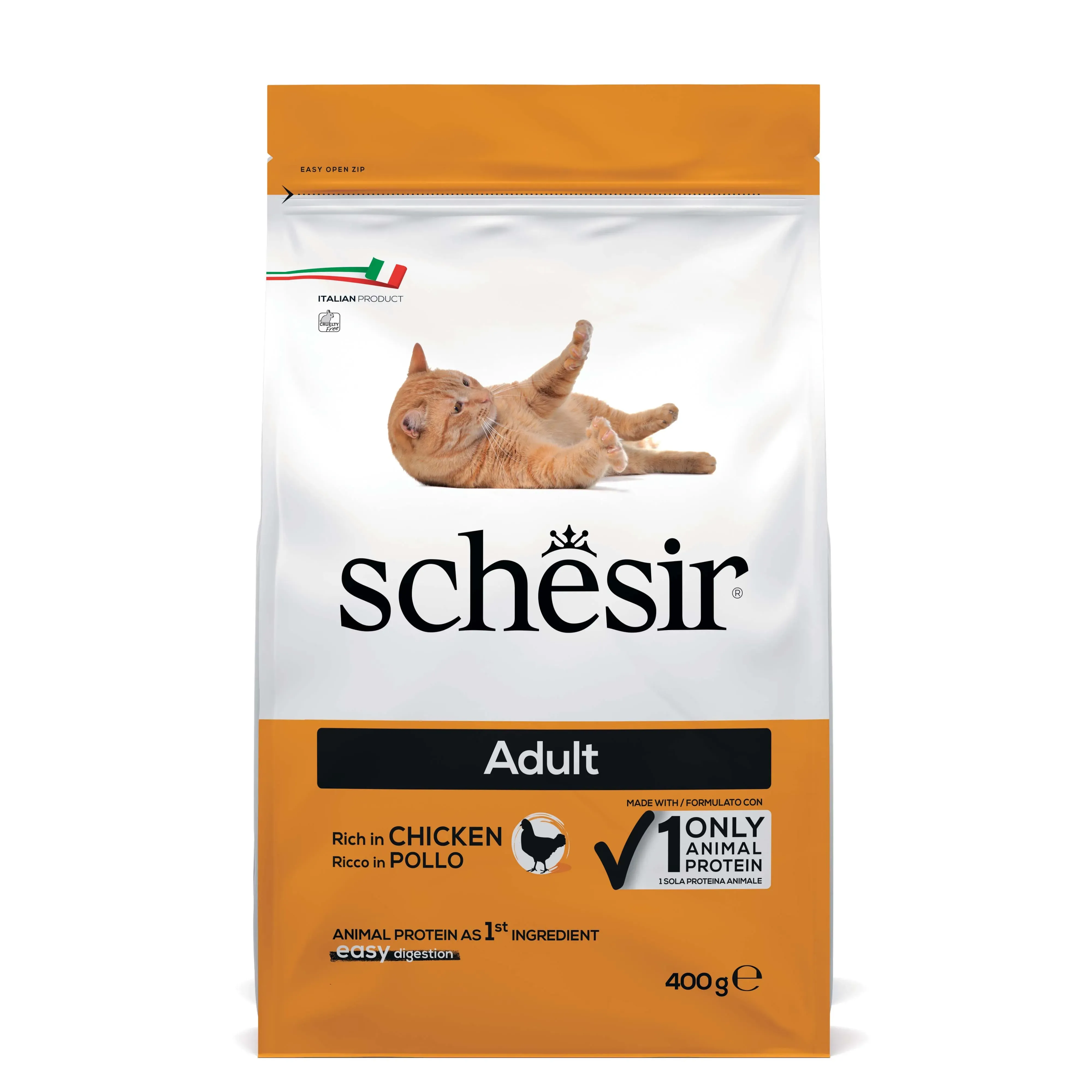 Croccantini per gatto Schesir Adult ricco in pollo 400 g | OBI