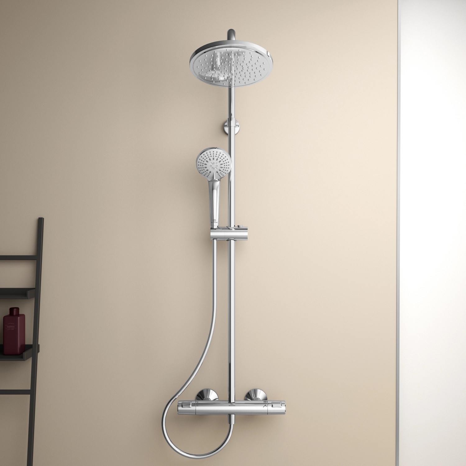 Colonna doccia Ideal Standard con termostato doccia Ceratherm T25 Cromo | OBI