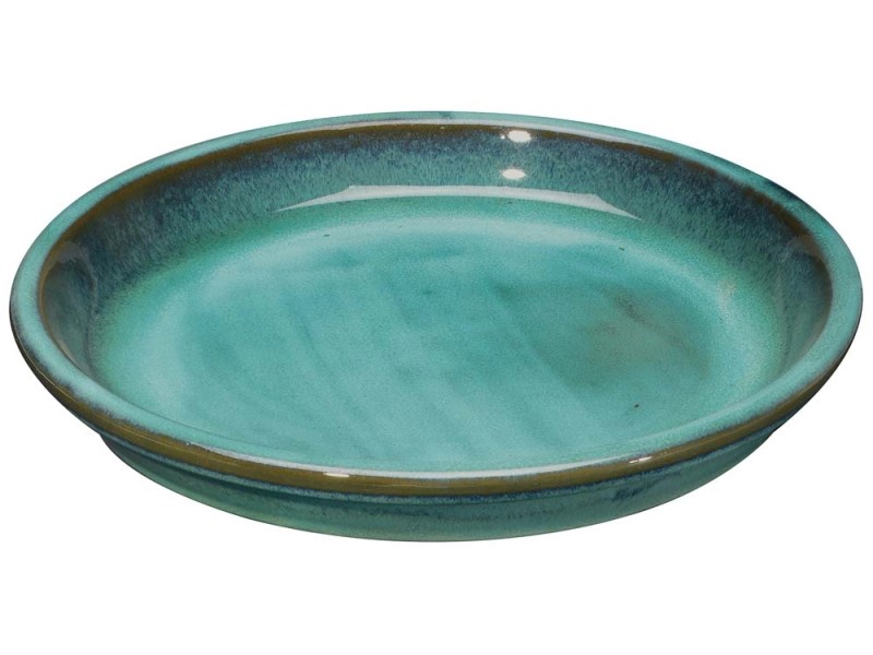 Sottovaso in terracotta smaltata Kinfolk Deroma turchese Ø 27 cm | OBI