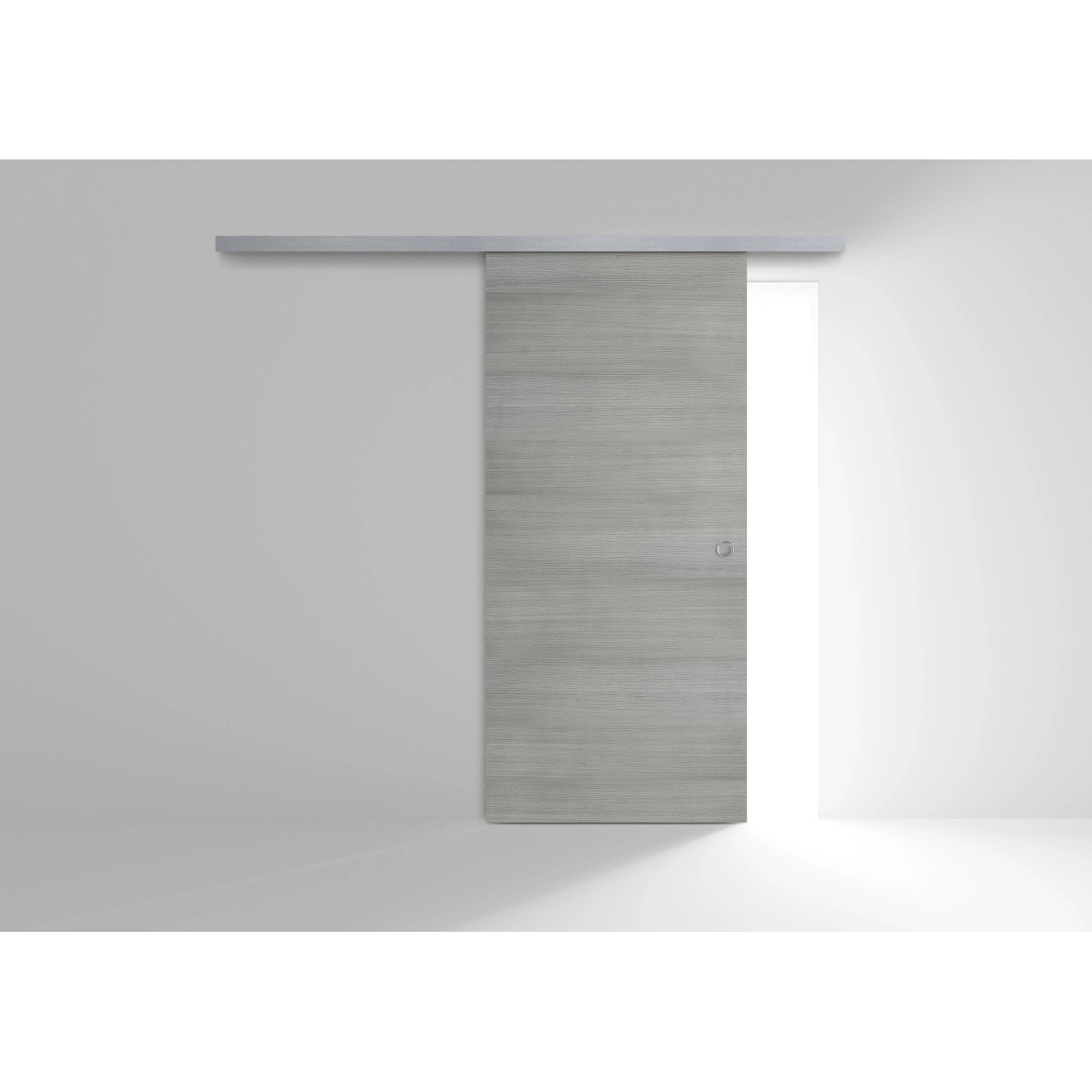 Porta scorrevole esterno muro reversibile Bormio grigio peltro 210x70 ...