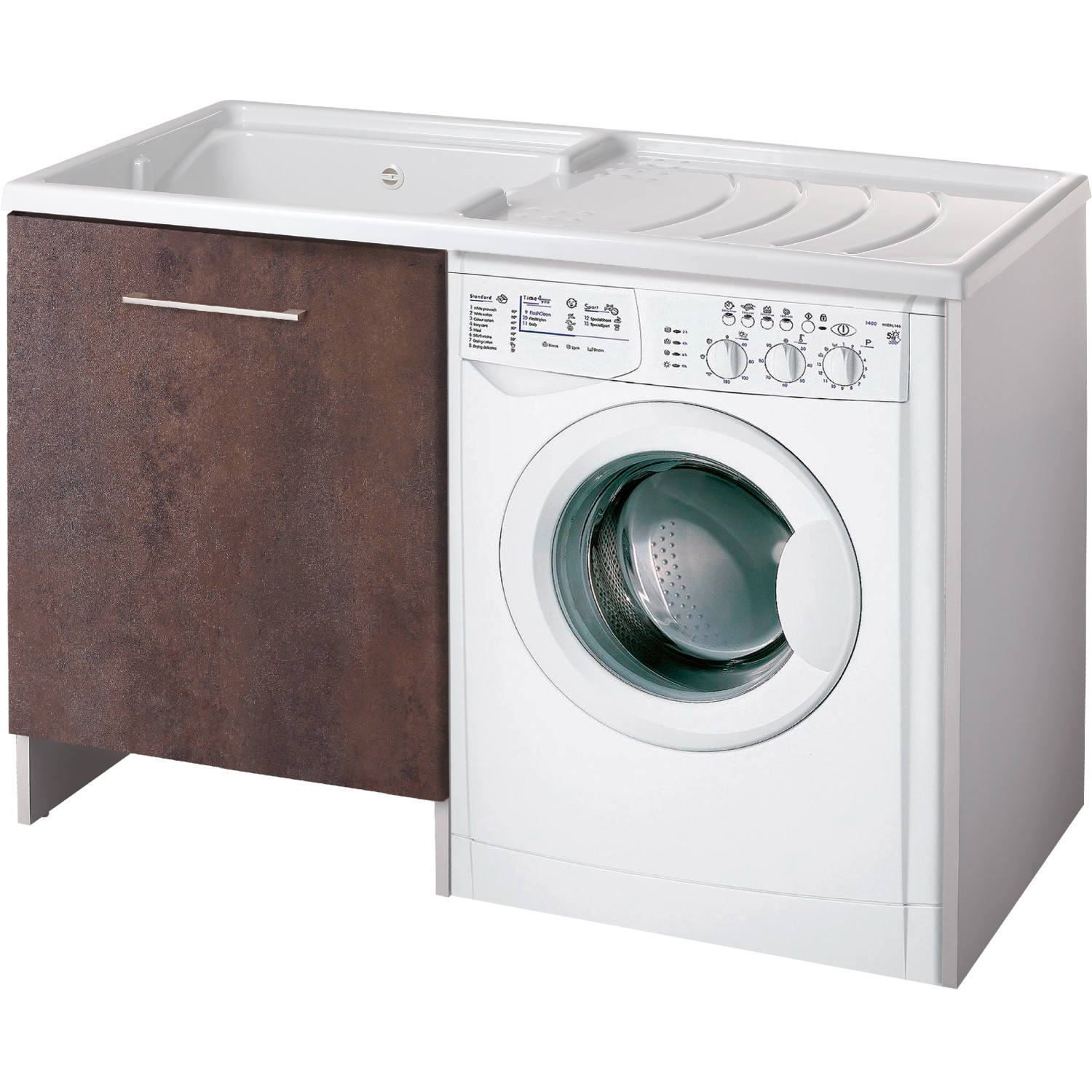 Mobile lavatoio in legno 124x60 finitura corten rosso acquista da OBI