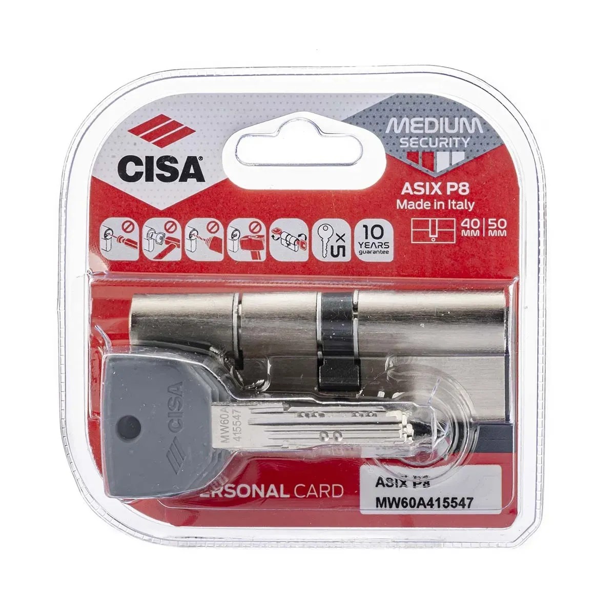 Cilindro europeo di sicurezza Cisa Asix P8 misura 40/50 mm acquista da OBI