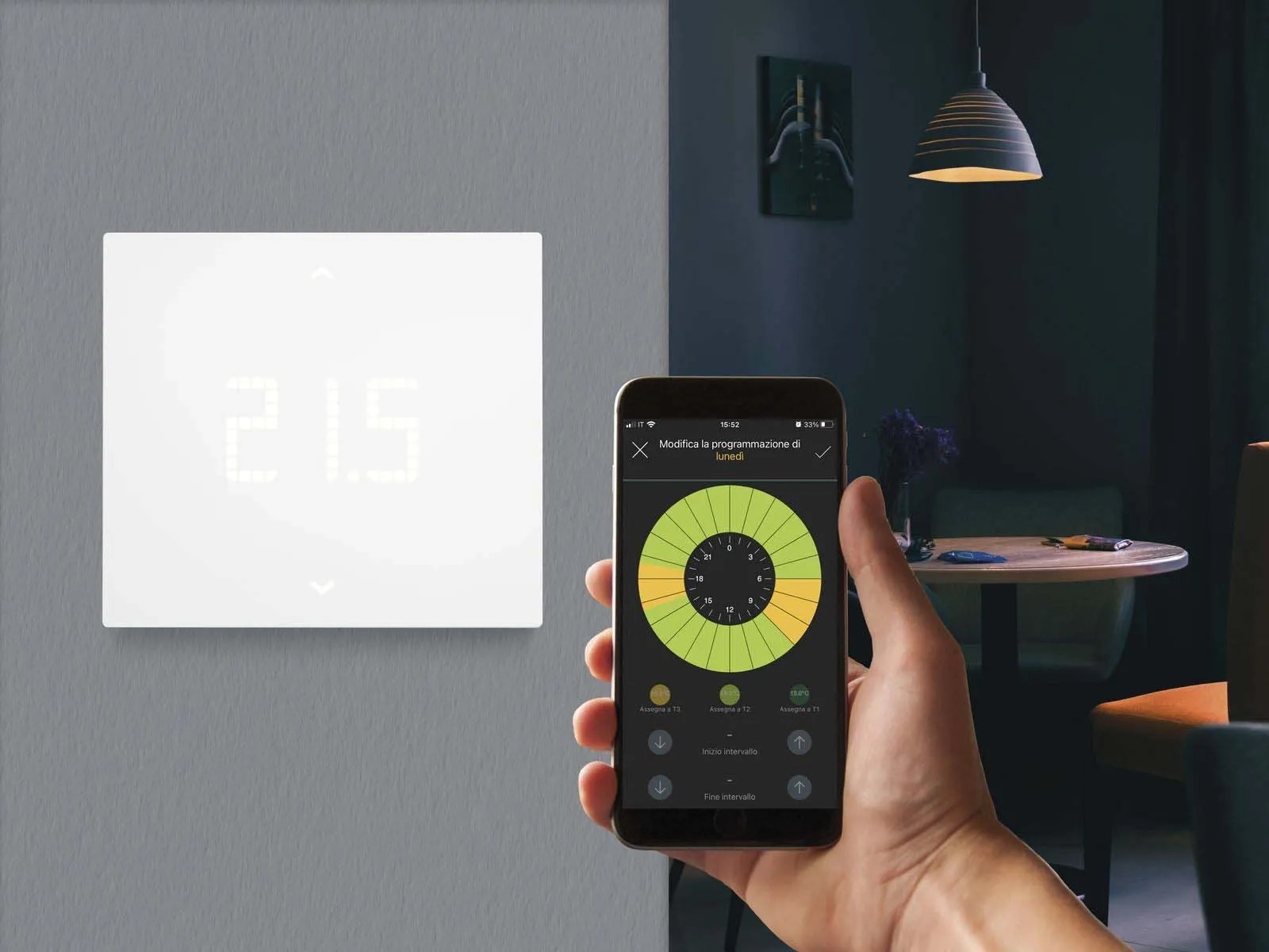 Cronotermostato Smart Home WiFi Vimar riscaldamento e clima da parete ...