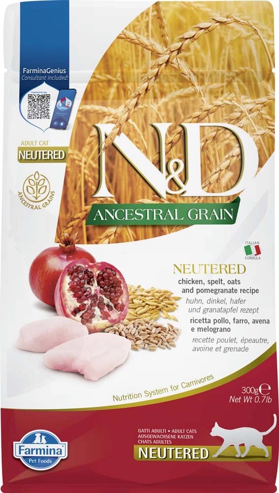 Croccantini per gatti sterilizzati N&D pollo e melograno 300 g | OBI