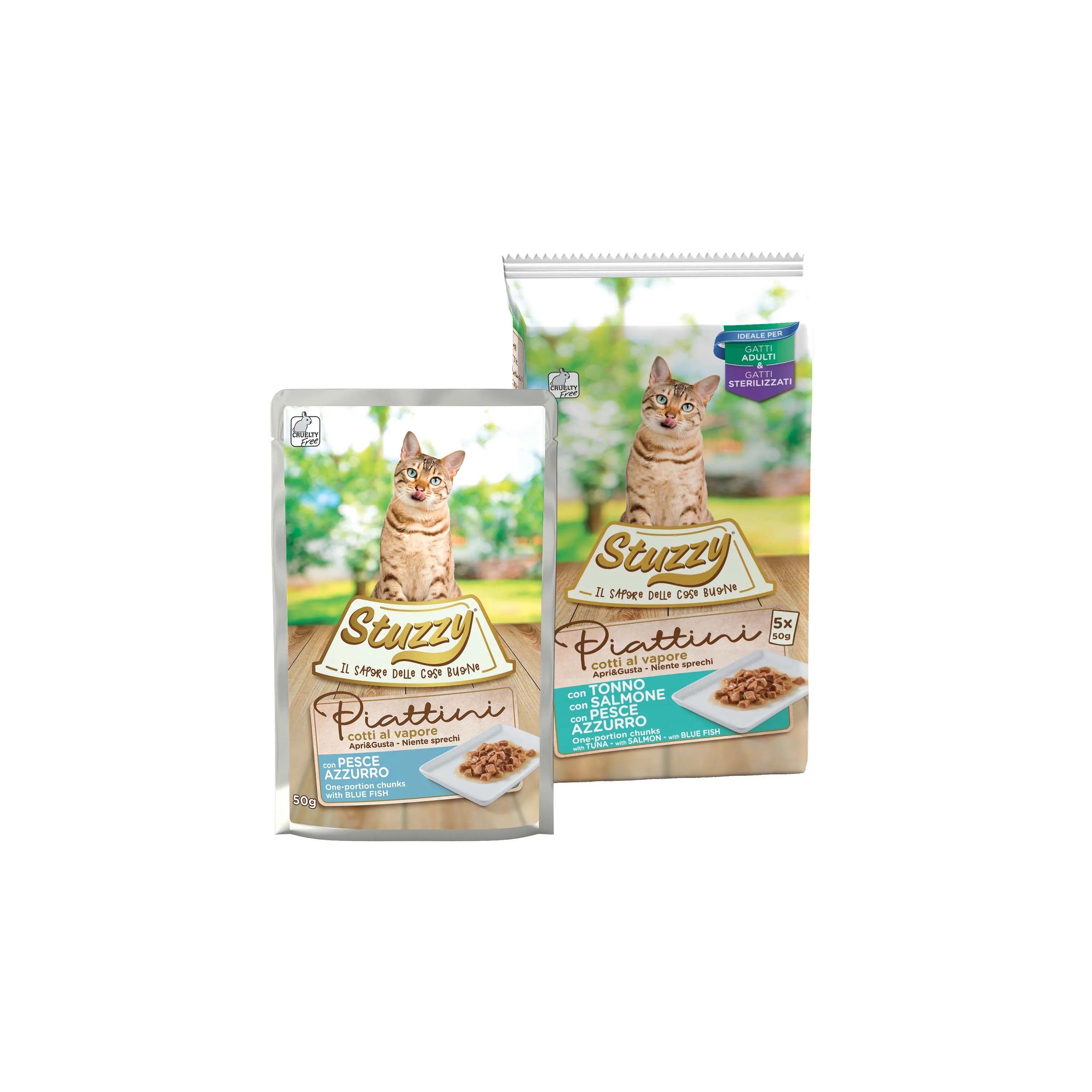 Cibo umido per gatto Stuzzy Piattini Misto Pesce busta 5x50 g | OBI