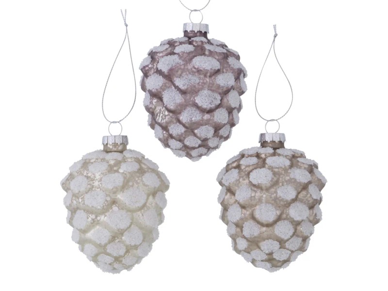 Decorazione albero di Natale Pinies in vetro assortito 3 pz acquista da OBI