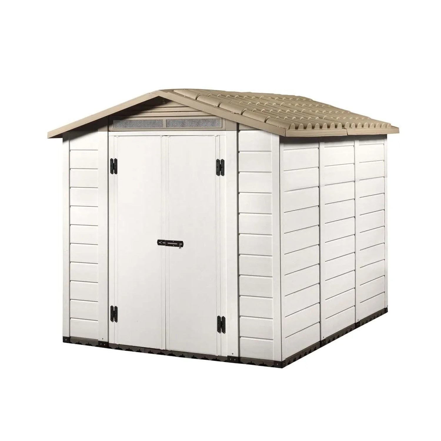 Casetta da giardino in PVC Tuscany 240 sp 20 mm bianco/tortora 6 m² ...