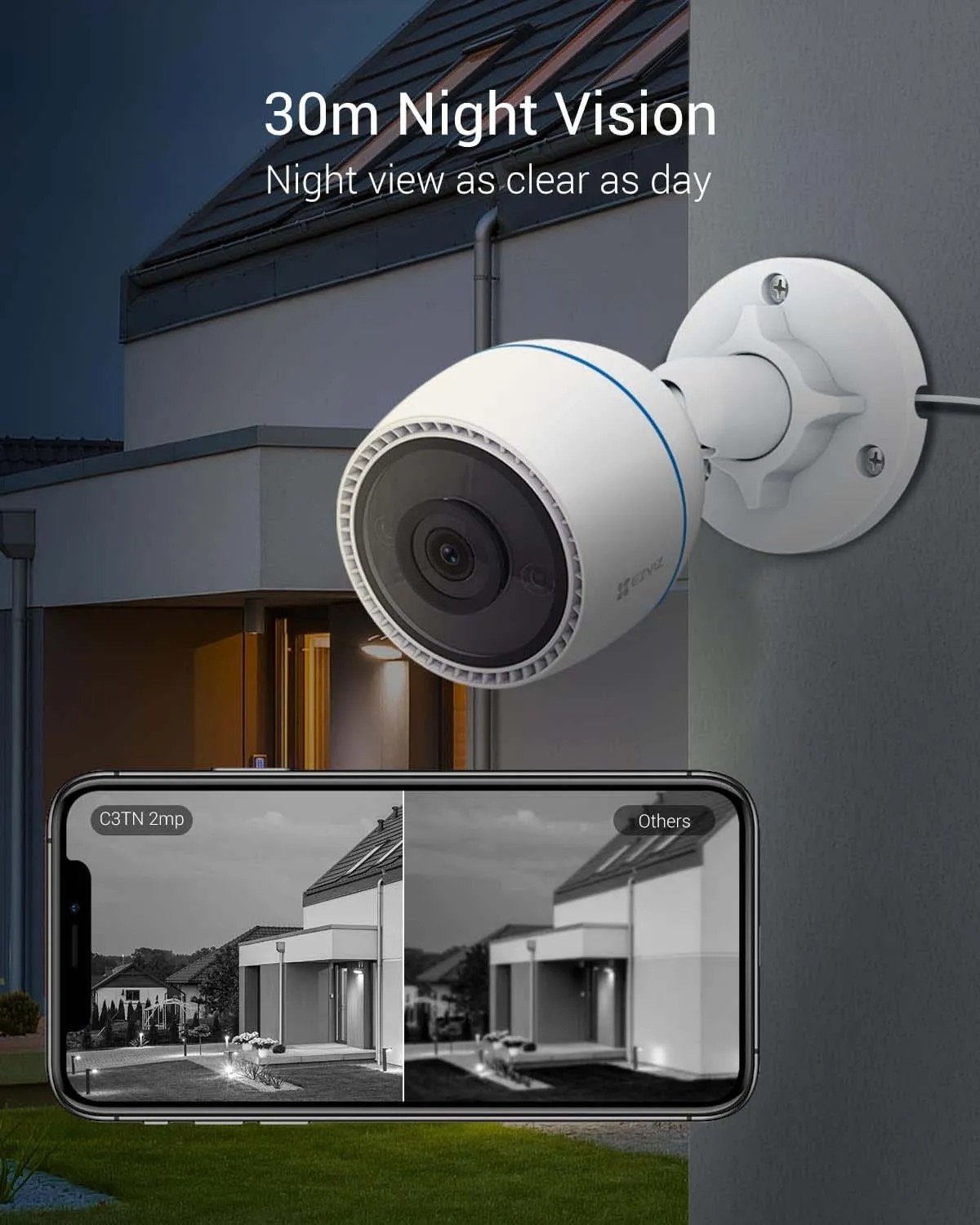 Telecamera da esterno di sicurezza WiFi Smart Home Ezviz C3TN Color ...