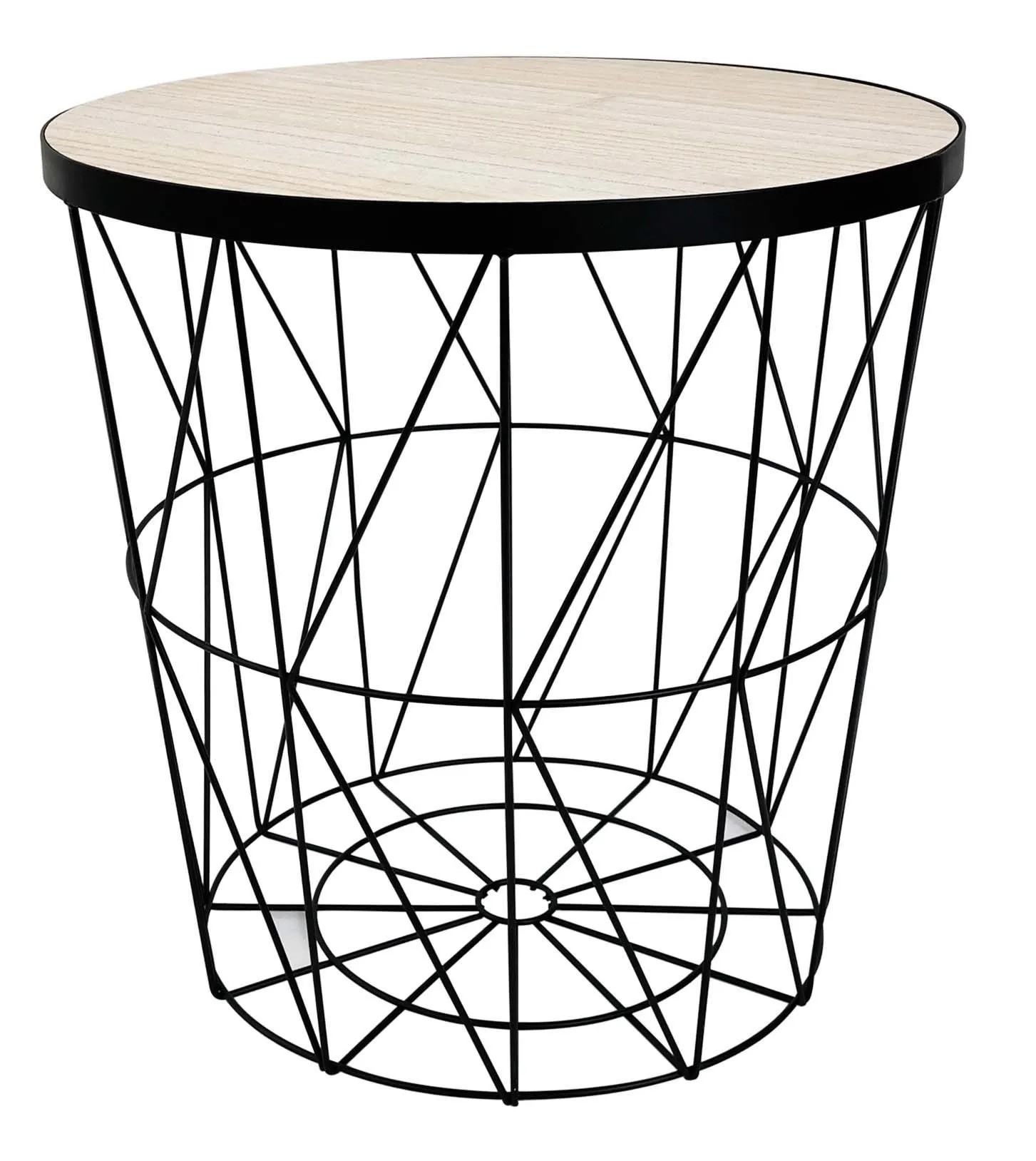 Tavolino contenitore kaori con top in mdf Ø 38X40 cm nero acquista da OBI